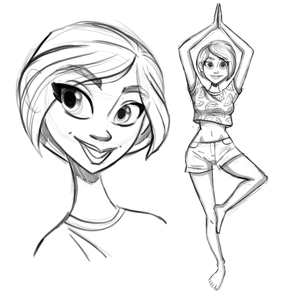 Learning drawing principles: girl