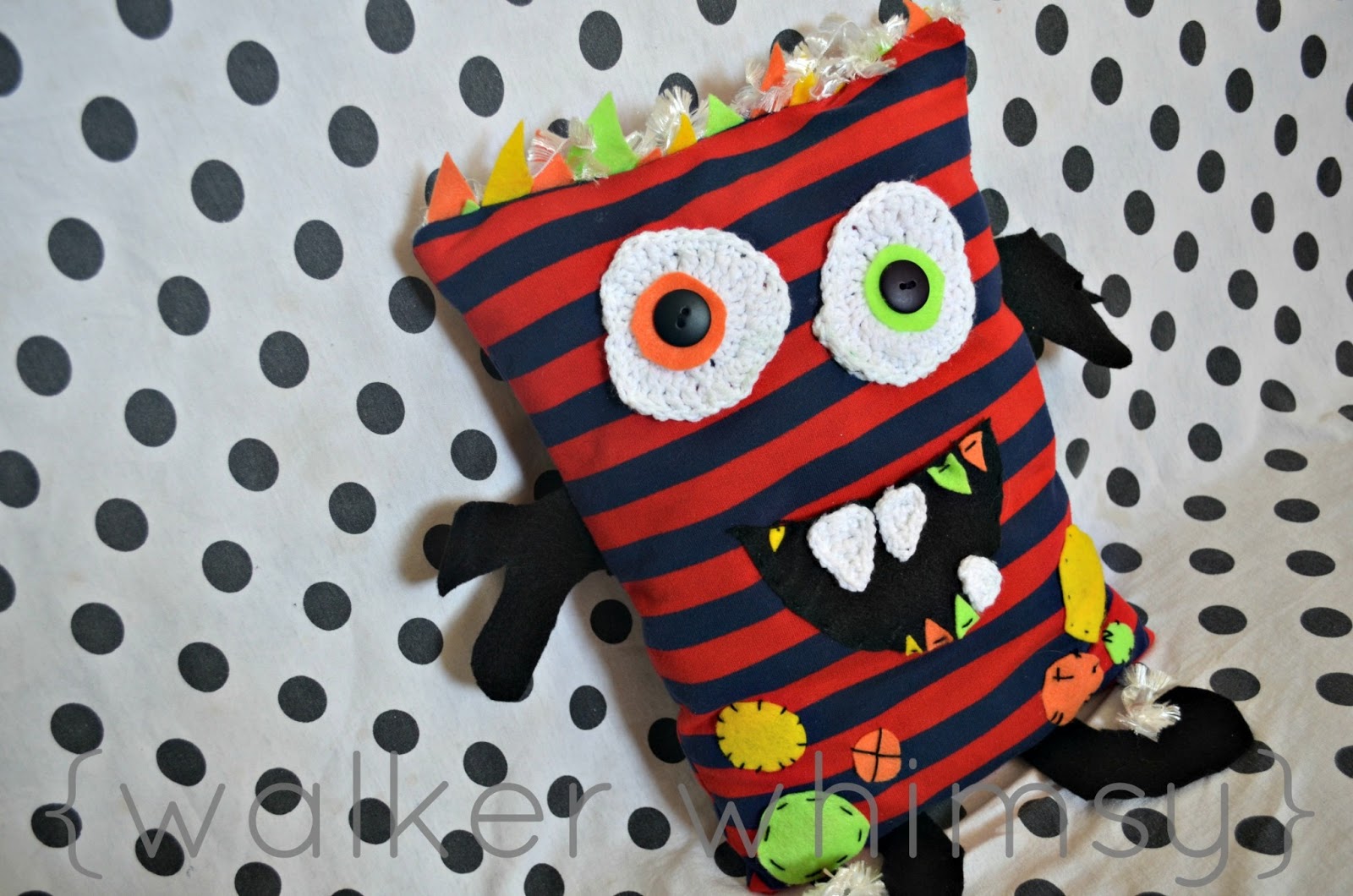 {walker whimsy}: Monster Pillow {14 Days of Fluffy Stuff}