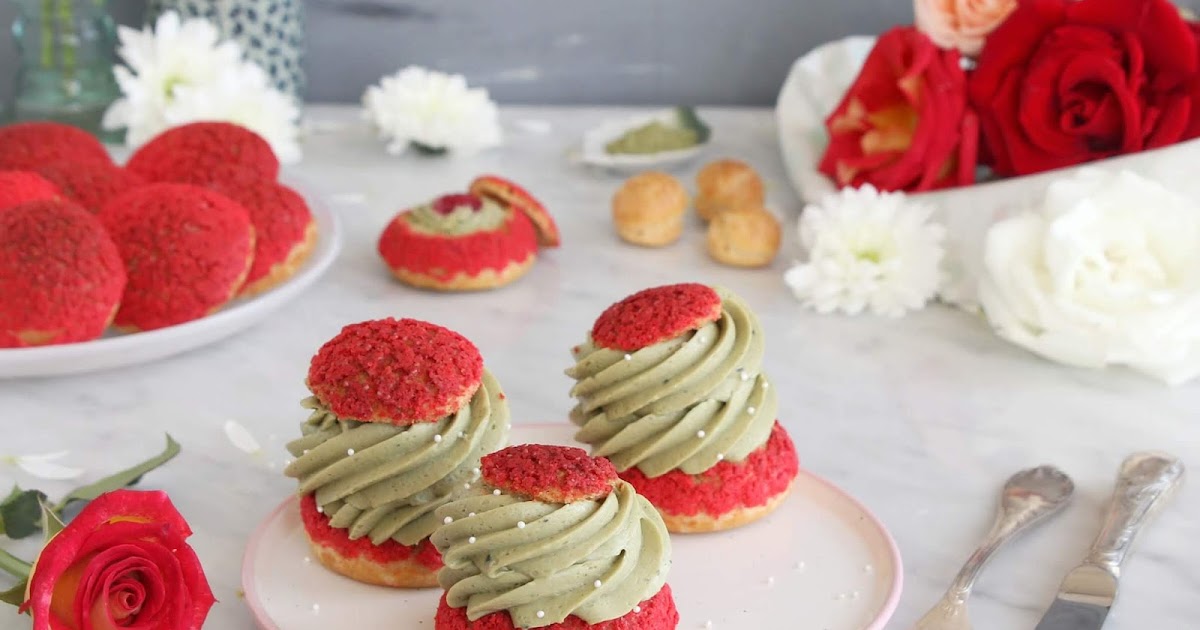 Choux Matcha Framboise | Recueil Gourmand