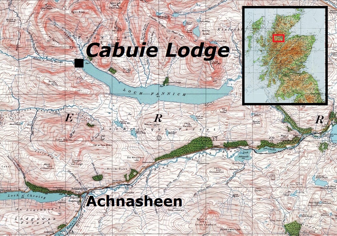 except the Kyles and Western Isles: Cabuie Lodge (Loch Fannich)