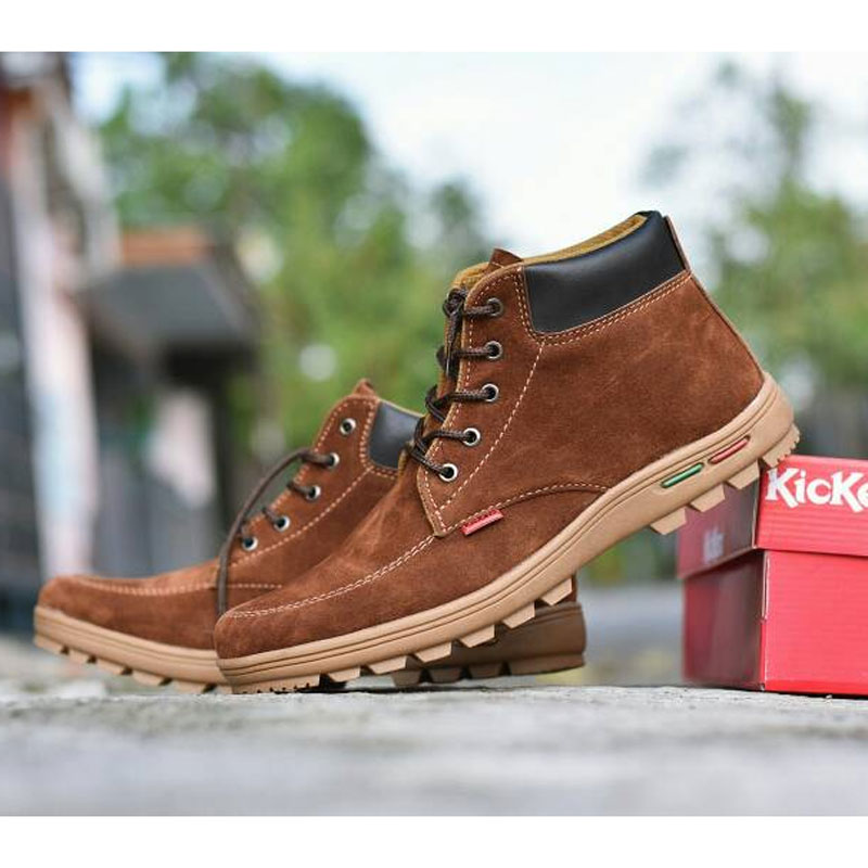 Sepatu Kickers Boot Pria Coklat Tua | Omsepatu.com