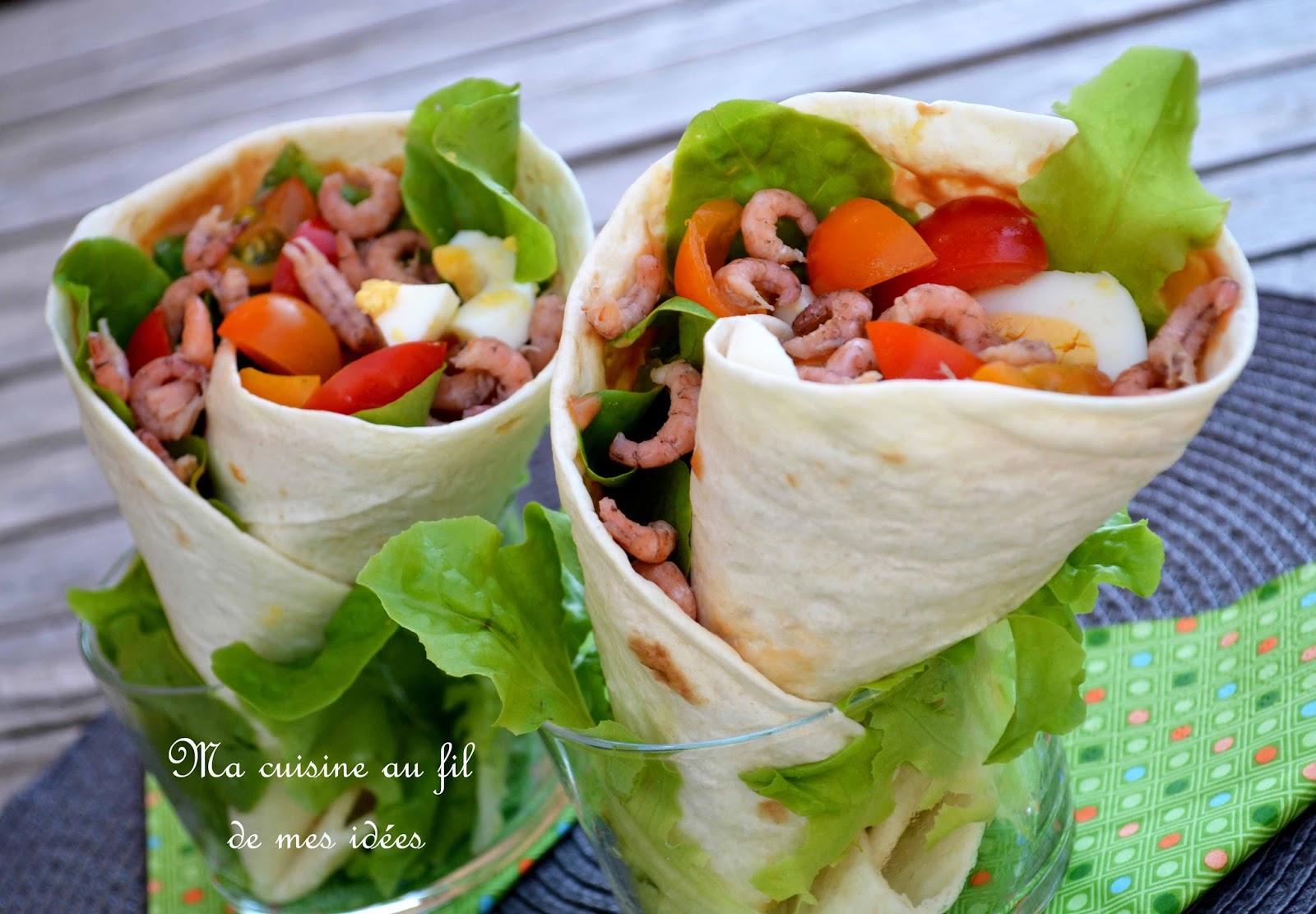 Ma cuisine au fil de mes idées...: Wraps aux tomates et crevettes ...