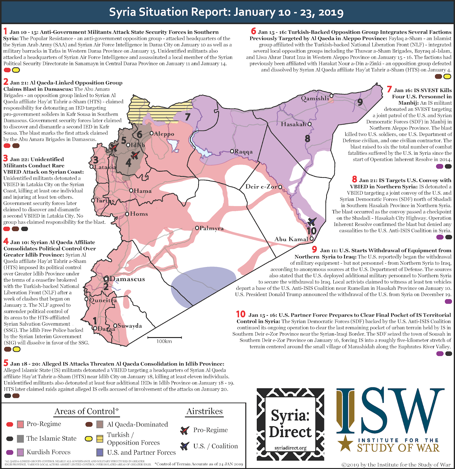 Syria Situation Report: January 10-23, 2019 | Institute for the Study ...