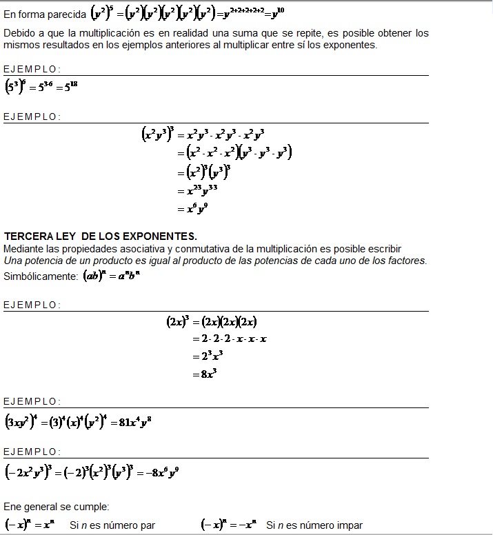 APRENDIENDO MATEMATICAS: EXPONENTES ENTEROS