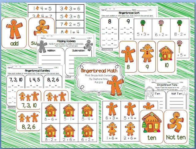 First Grade Fabulous Fish: Gingerbread Math
