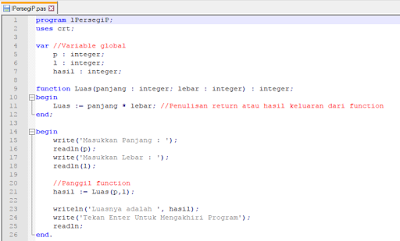 Penulisan Function dan Procedure Pada Pascal - 4 Engineering