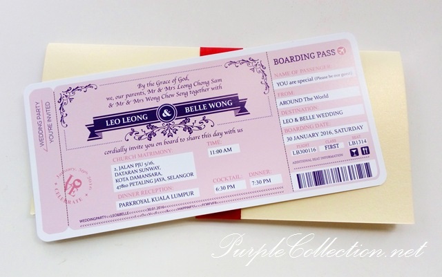 Wedding Boarding Pass Card