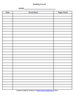 Classroom Freebies Too: Reading Journal