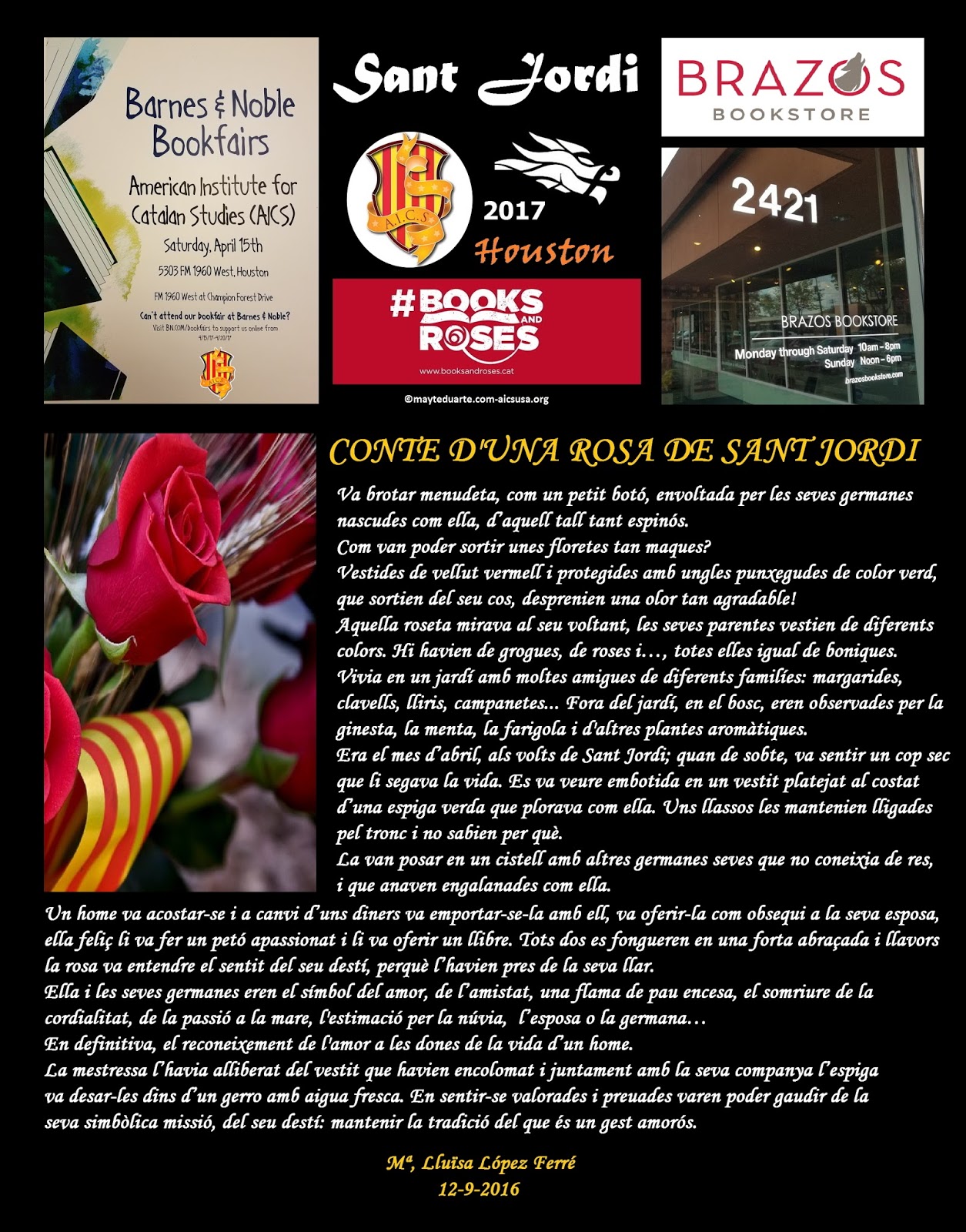 AICS-CATALONIA: CONTE D'UNA ROSA DE SANT JORDI