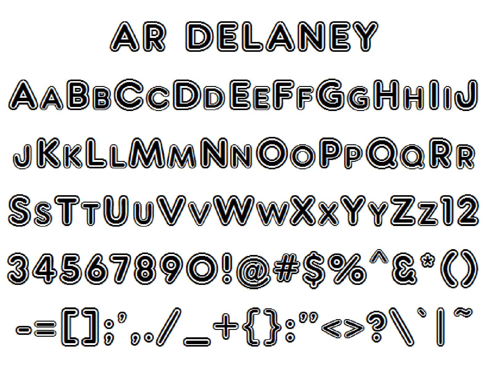 Font Alphabet Styles: AR DELANEY