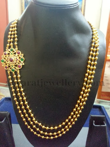 Chandra Haram with Gemstone Motif - Jewellery Designs