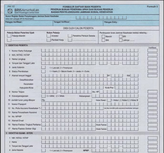 Contoh Formulir Bpjs Kesehatan - Frog Slinger