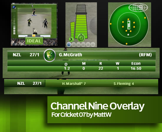 Channel Nine Overlay For EA Cricket 07 | EA Cricket 07 Patches and ...