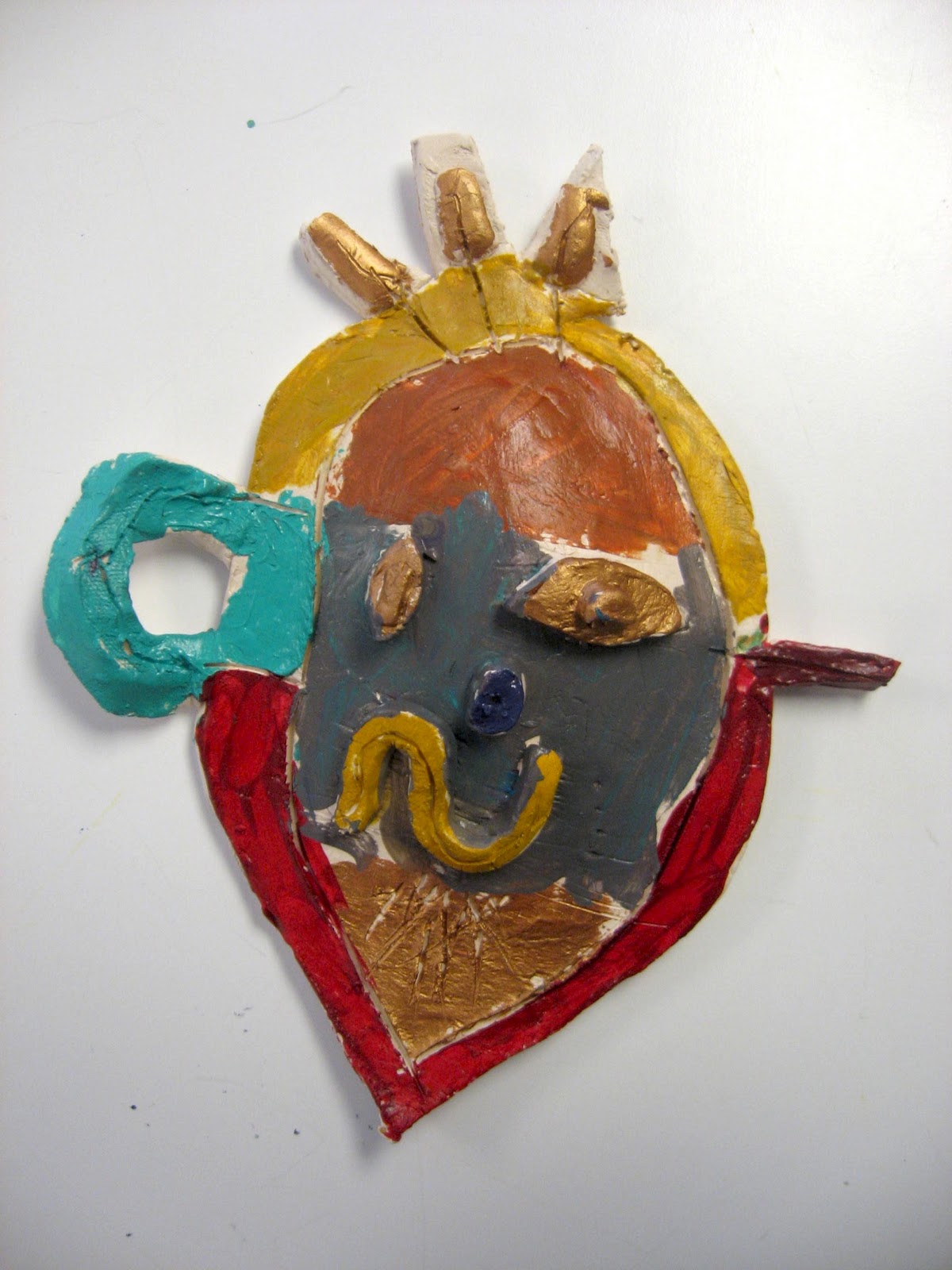 Art is Basic-- Art Teacher Blog: Clay African Masks-- 3rd grade