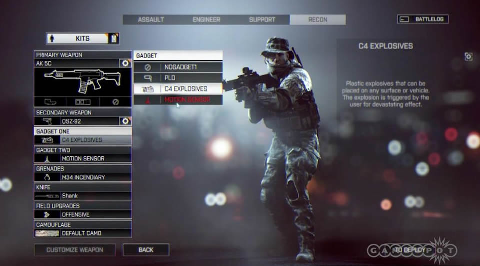 Tudo sobre customização de arma e de soldado em Battlefield 4