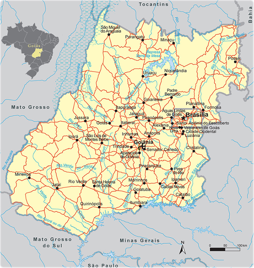 Mapas do Estado de Goiás - Fox Press™