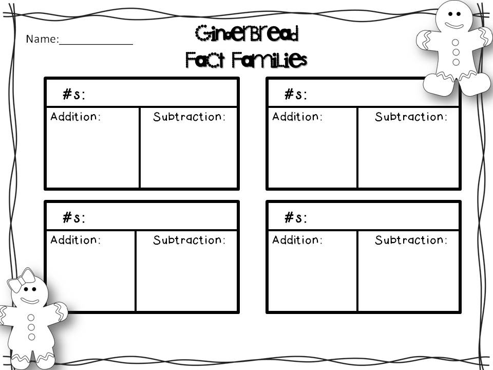 Freebielicious: Gingerbread Fact Families