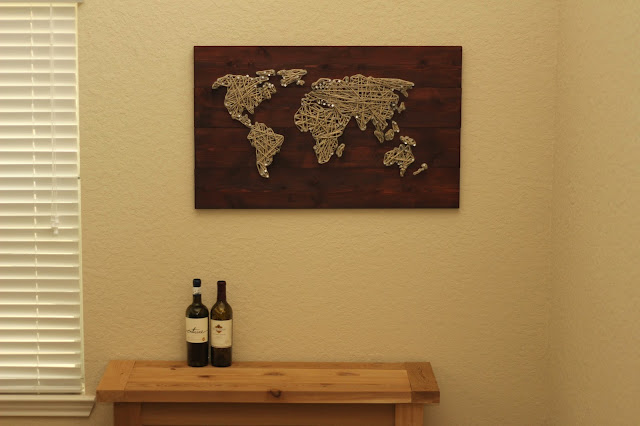 Rustic DIY Projects: How To: Twine Art World Map