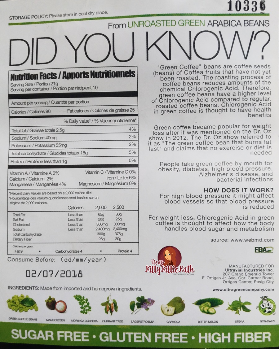 Product Review: Ultra Green Coffee | Dear Kitty Kittie Kath- Top ...