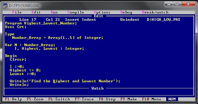 Free Programming Source Codes And Computer Programming Tutorials Find The Highest And Lowest