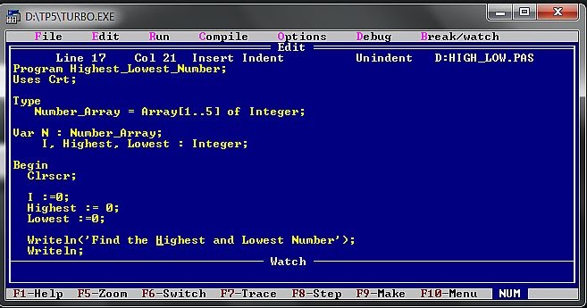 Free Programming Source Codes And Computer Programming Tutorials Find The Highest And Lowest