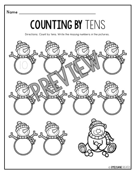 Emily Jane Creates: JANUARY NO PREP KINDERGARTEN PACKET-OVER 100 PAGES!
