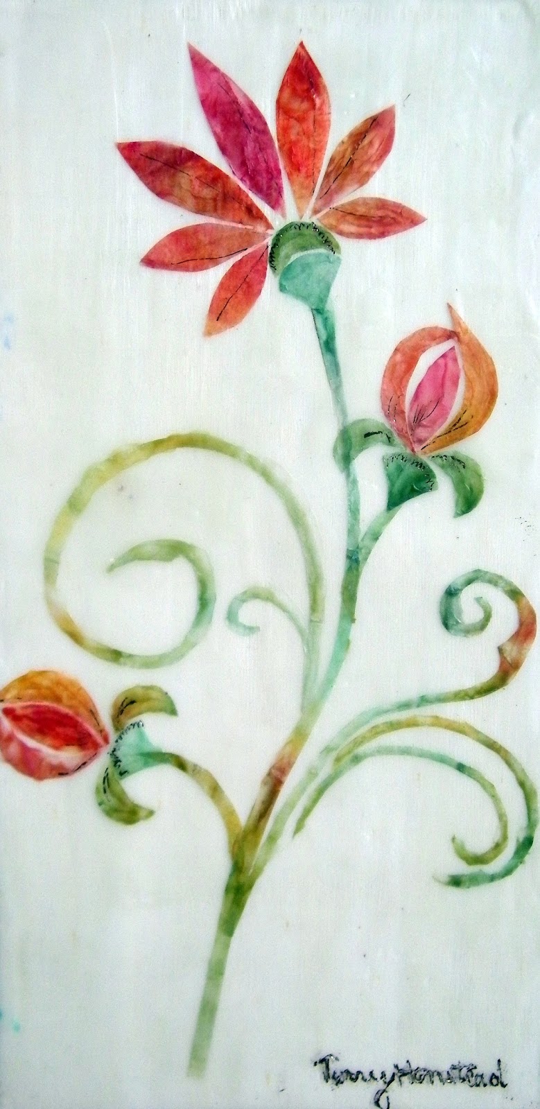 Daily Painters of Minnesota: "Flower Stem" Encaustic Floral Painting by ...