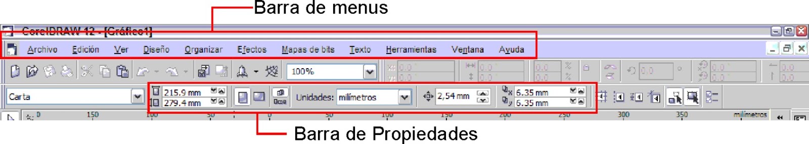 COREL DRAW: BARRAS