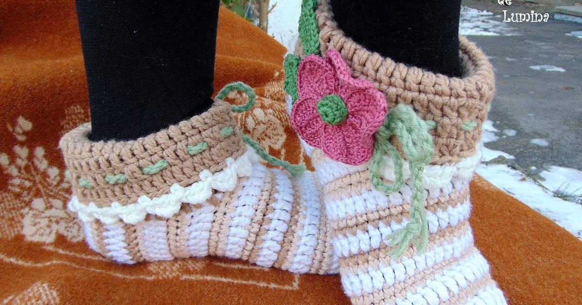 Floare de Lumina: botosei crosetati / sosete crosetate - tricotate manual