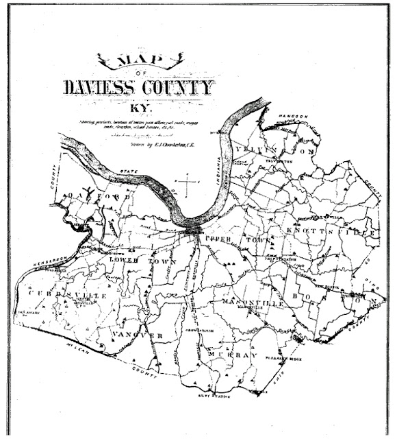 Ohio County, Kentucky History: Daviess County Map - 1876