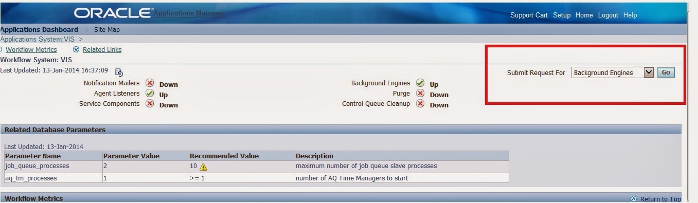 Oracle E-Business Suite : Start Background Engines of Oracle Workflow