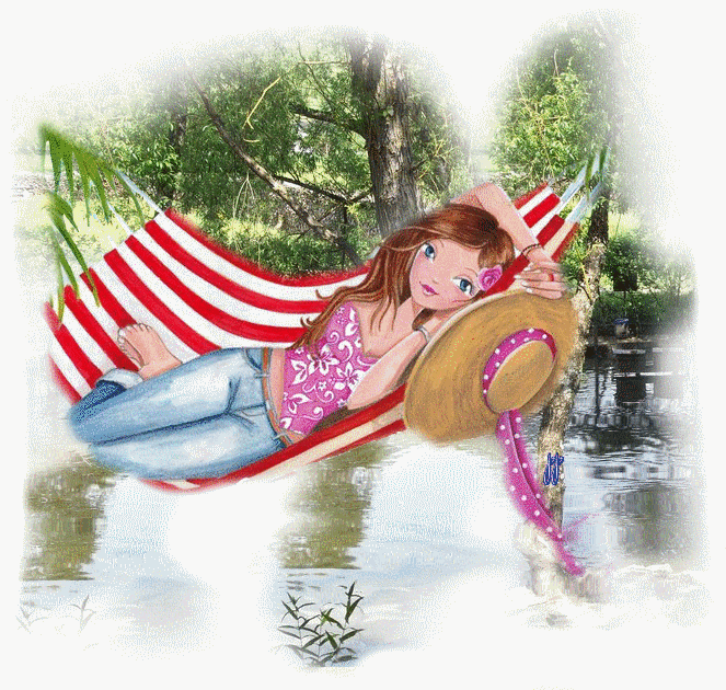 Animowane obrazki lato: Animowane obrazki kobiety latem