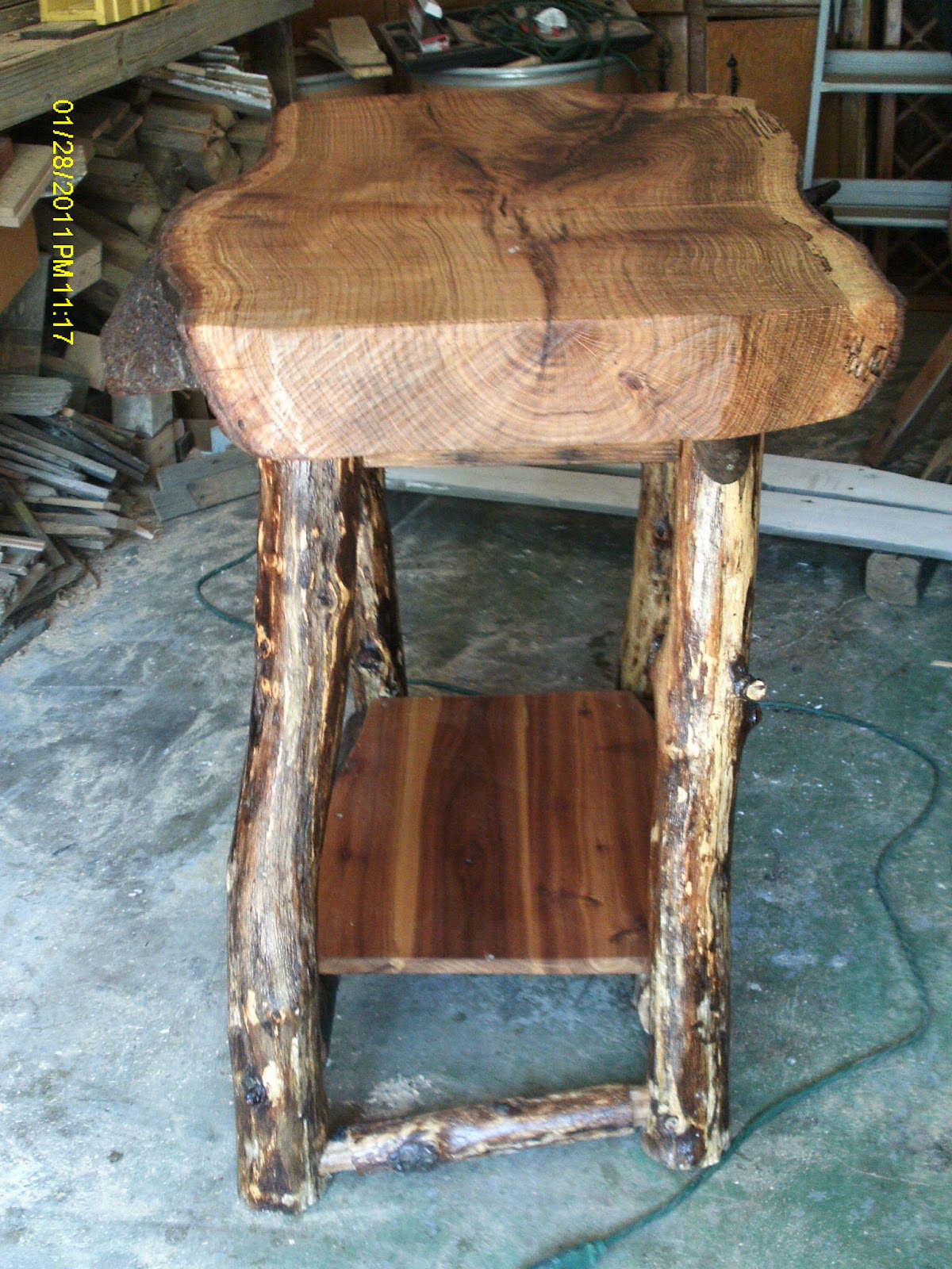 Handmade Rustic & Log Furniture: Oak Log Kitchen Island