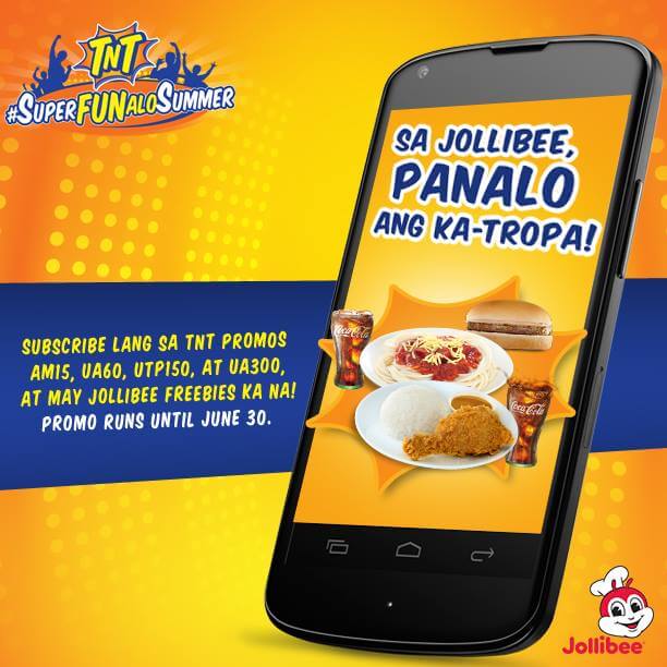 Talk N Text Rewards - Free Jollibee Yum Burger, Spaghetti and Chicken Joy
