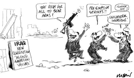 Cartoon making fun of american value - bopqechips