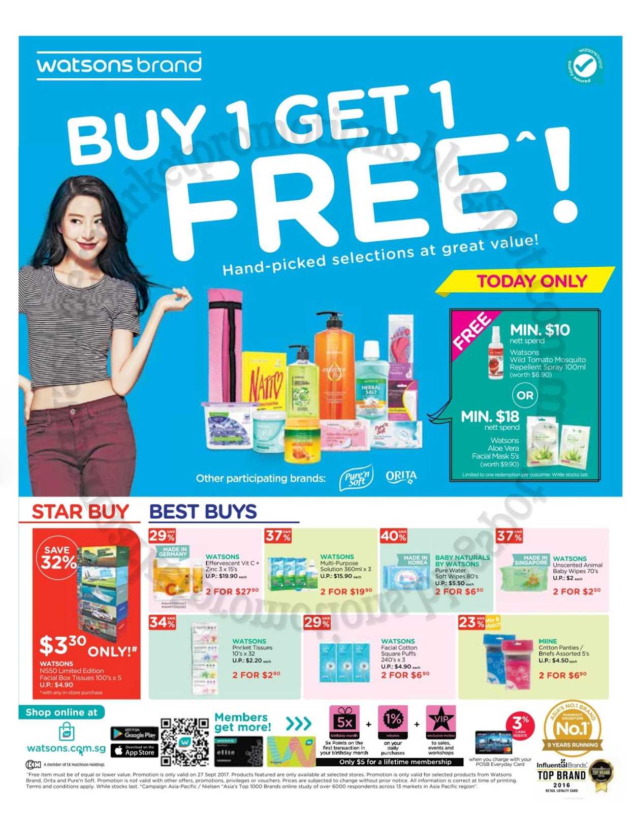 Watsons Brand Promotion 27 September 2017 ~ Supermarket Promotions