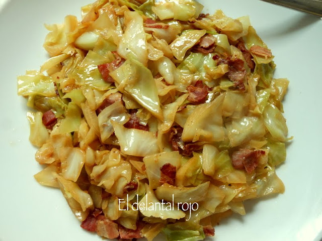 El delantal rojo: 393.- Repollo salteado con bacon y jamón.- Guarnición ...