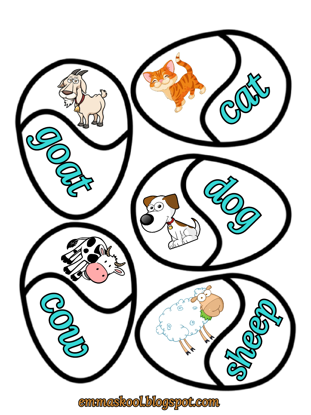 Vocabulary activity (animals cut and paste puzzle )