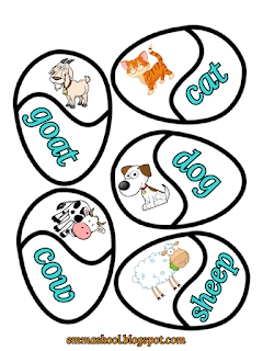 Vocabulary activity (animals cut and paste puzzle )