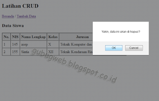 Aplikasi Crud : Hapus Data Database Mysql Dengan Php | BLOG GACON