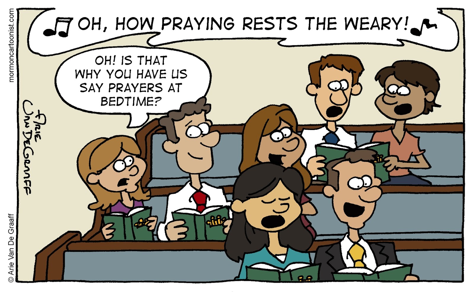 Ward Cartoonist: Oh, How Praying Rests the Weary