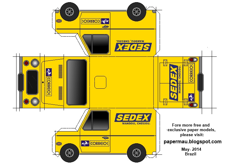 SP. Papel Modelismo: PaperCraft - Mini Van dos Correios