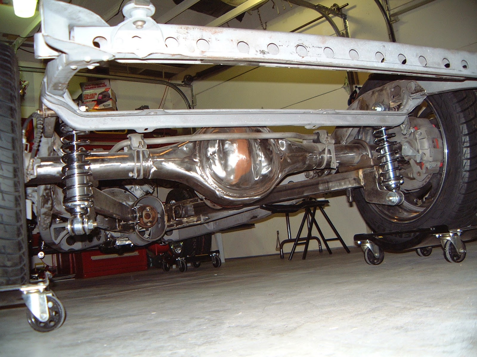 1937 Plymouth: Rear Coil Over Shocks installed.