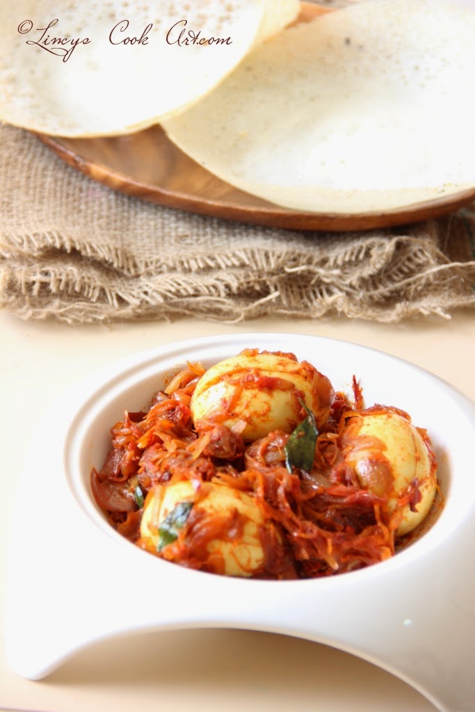 Nadan Egg Roast/ Kerala Mutta Roast/ Side dish for Appam ~ Lincy's Cook Art