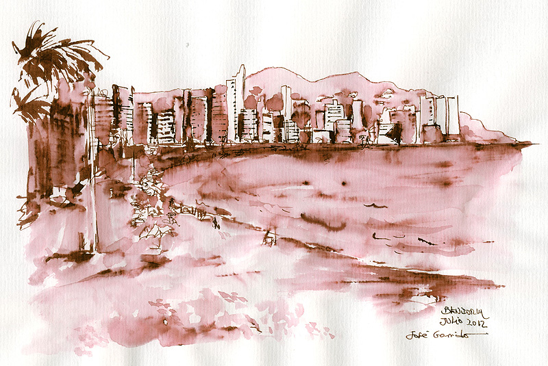 Artimañas: BENIDORM - TINTAS - Pen & Ink - Paseo de Poniente