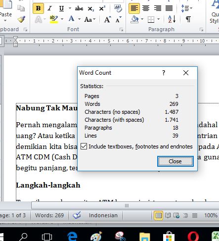 Menghitung Jumlah Kata dan Karakter Saat Menulis - Aansupriyanto.Com