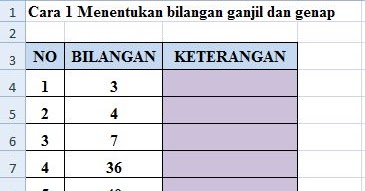 Cara Cepat Menentukan Bilangan Ganjil Dan Genap Dengan Rumus Excel ...
