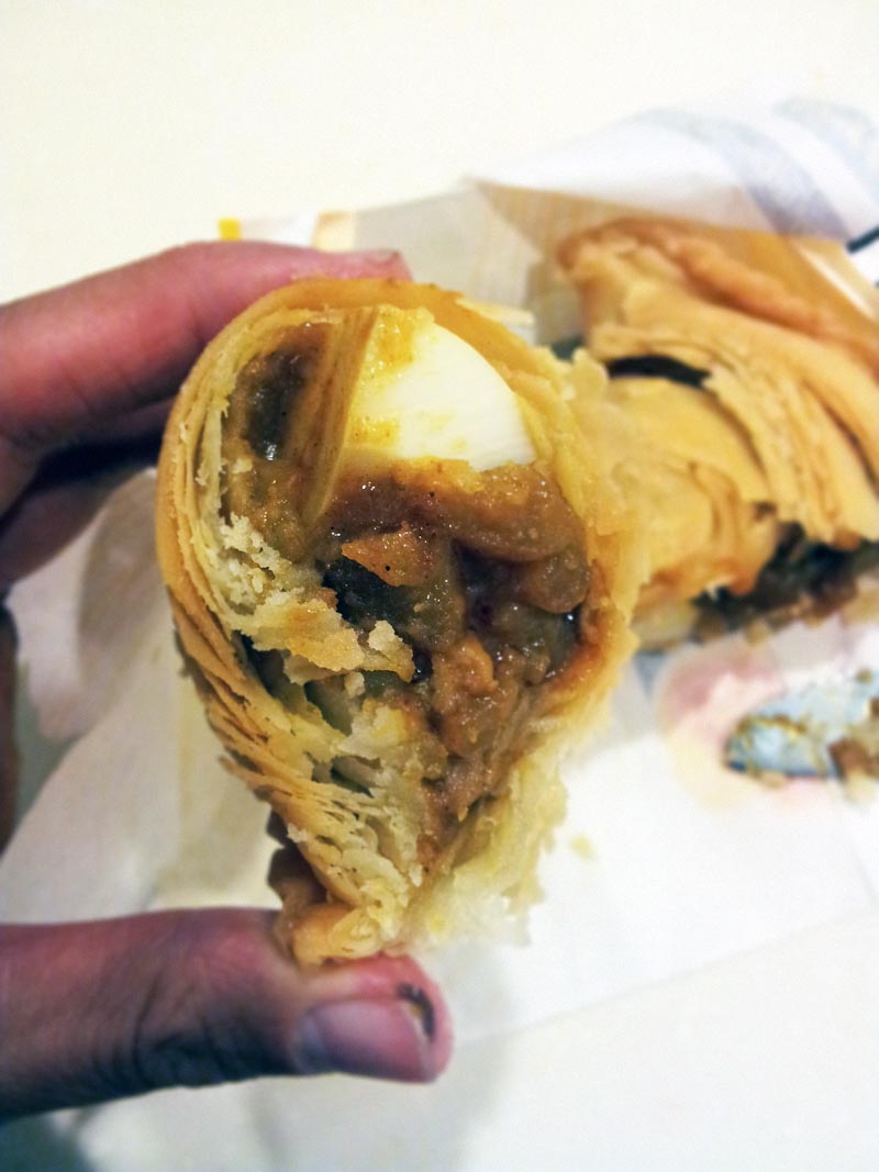 Wild Child: 1A Crispy Puffs: Chicken curry puff, goreng pisang