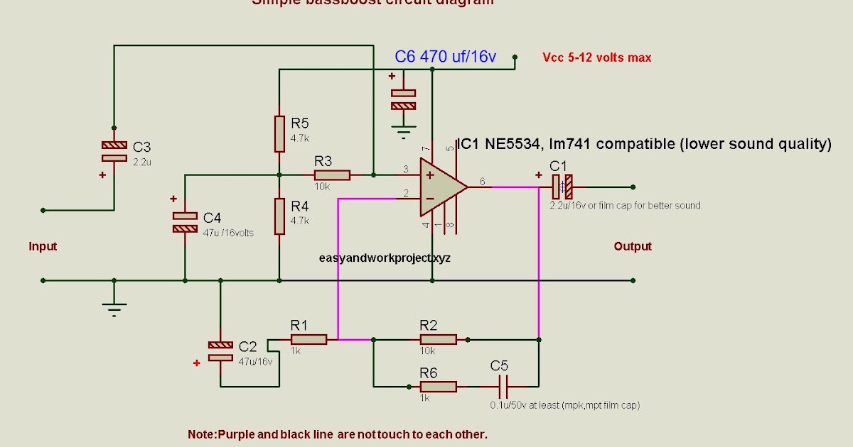 simple bass booster circuit diagram