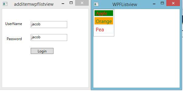 Example of Login form in WPF